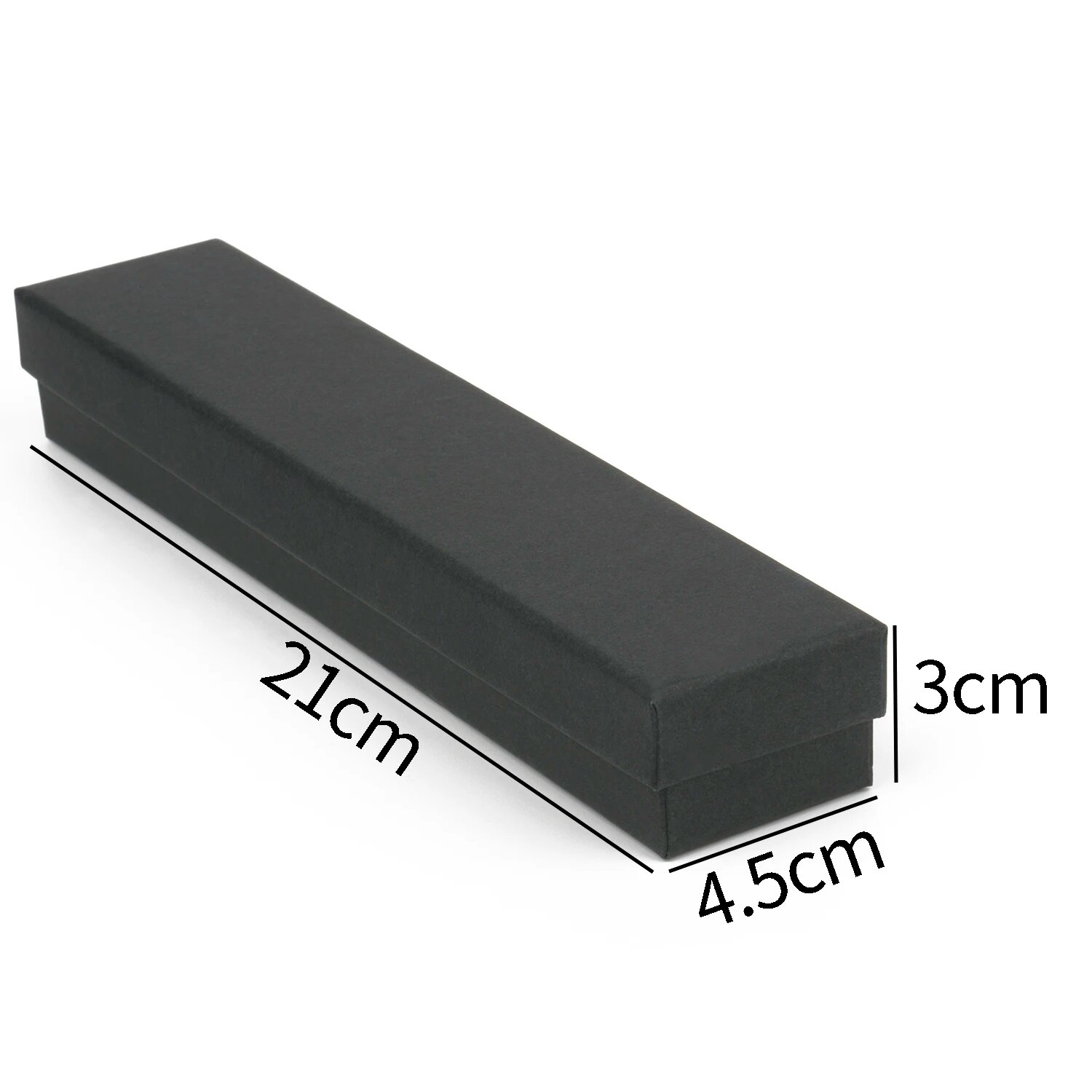 Черная коробка для ювелирных изделий 21x4.5x3 см