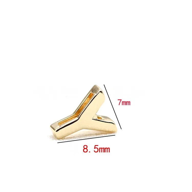 Латунные буквы "Y" 14К золотопокрытие, 10PCS