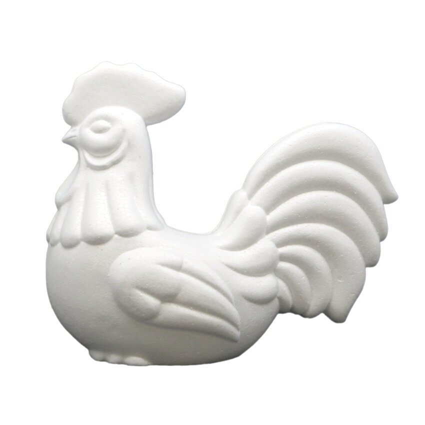 Форма-заготовка для творчества Туендатская сувенирная мастерская из пенопласта, Петух, Большой, Неокрашенный, 18,5 см