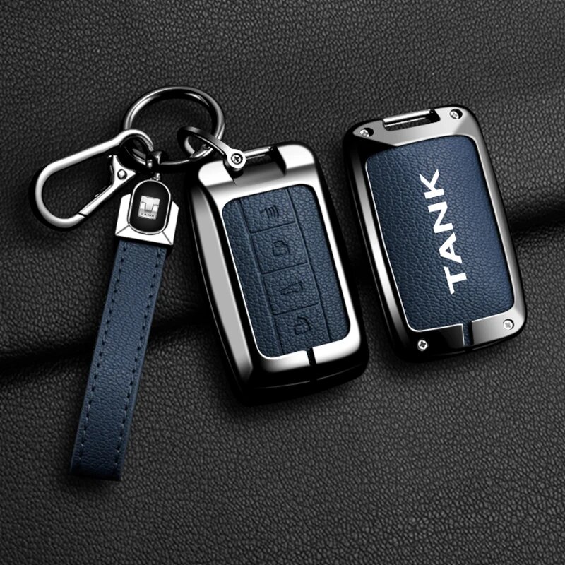 Чехол для ключей от козлиной кожи Great Wall Tank WY TANK 300 500 Tank300 Tank500 Чехол для blue-2