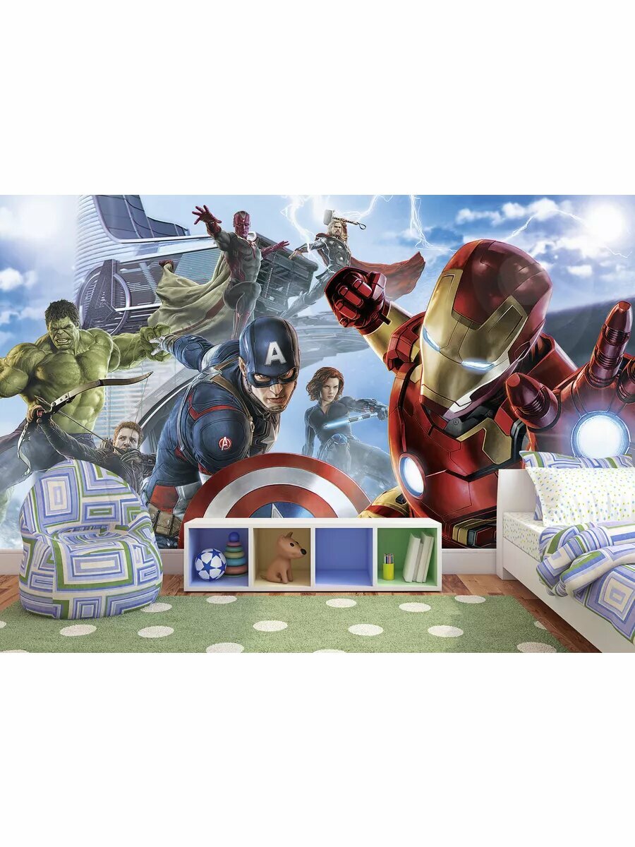 Фотообои Супергерои мстители марвел флизелиновые 180х100см