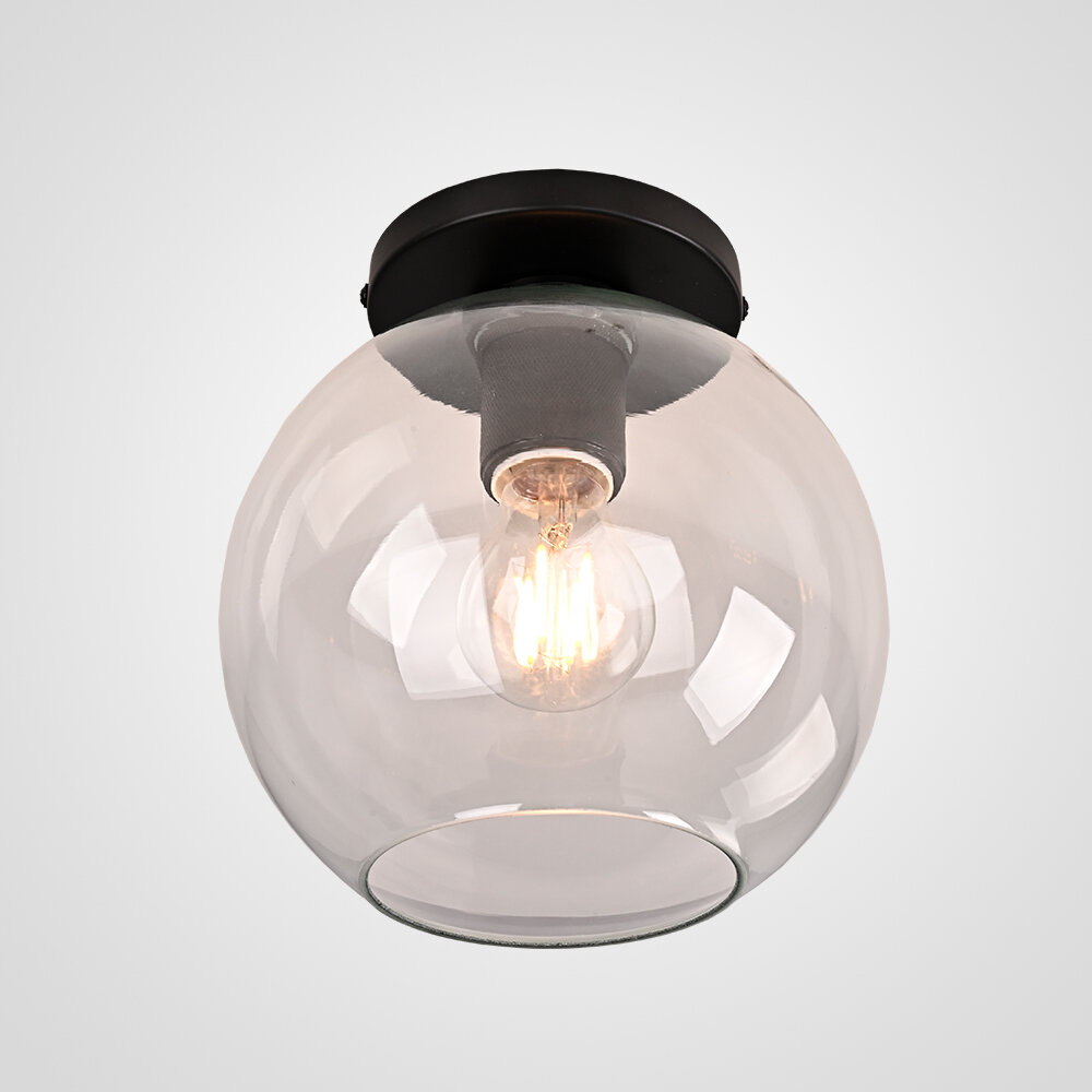 Потолочный светильник RH Utilitaire Globe Shade Flushmount Black