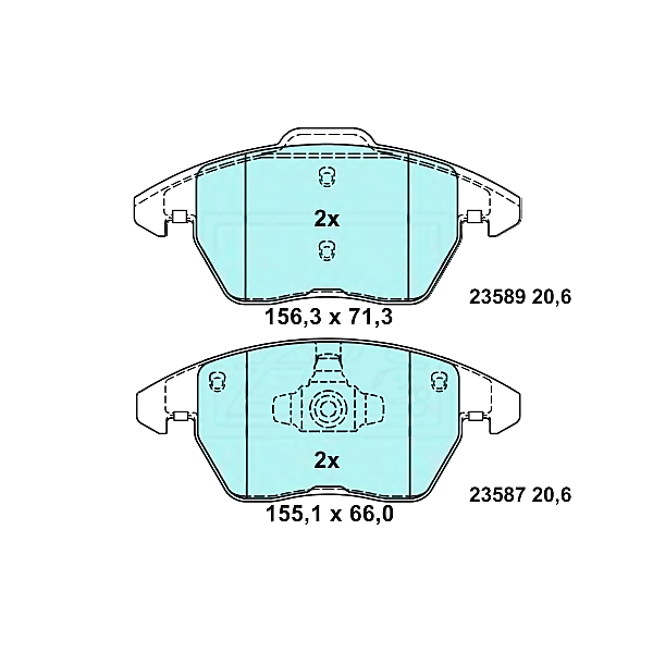ATE 13.0470-7285.2 (5C0698151A) колодки пер Audi (Ауди) a3 / VW Golf (Гольф) V / Touran (Тоуран) 03- ceramic