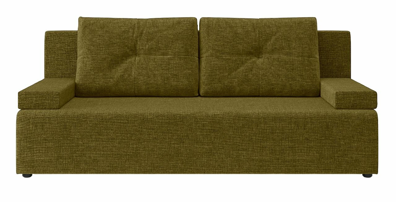 Диван-кровать Лиссабон, 200х90х90 см, рогожка Savana Green, механизм Еврокнижка, прямой диван раскладной, с ящиком для белья. Гарантия 12 месяцев