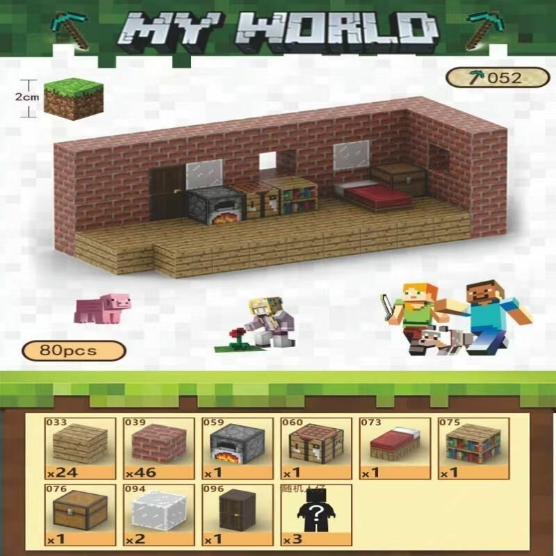 Магнитный Конструктор Майнкрафт набор детали фигурок Игрушка Minecraft My World , OMAKABAKA Комплект из магнитных блоков