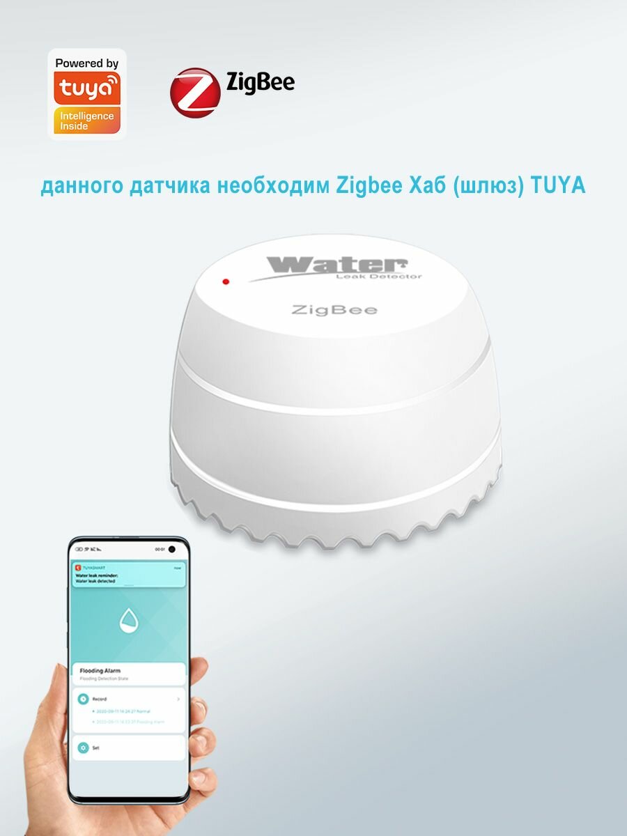 Умный Zigbee датчик утечки воды Tuya smart