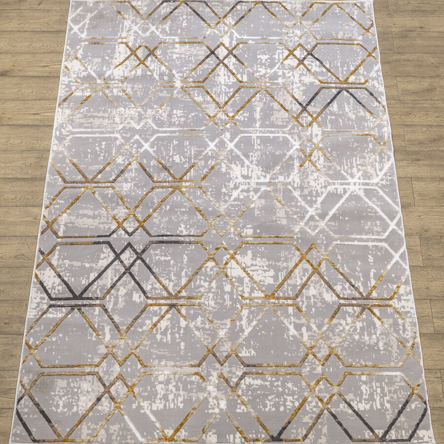 Ковер, Прямой, Серый, Золотисто-жёлтый, Белый, Коричневый, Современный, на пол, в гостиную, спальню, в ассортименте (250 см. на 350 см.)