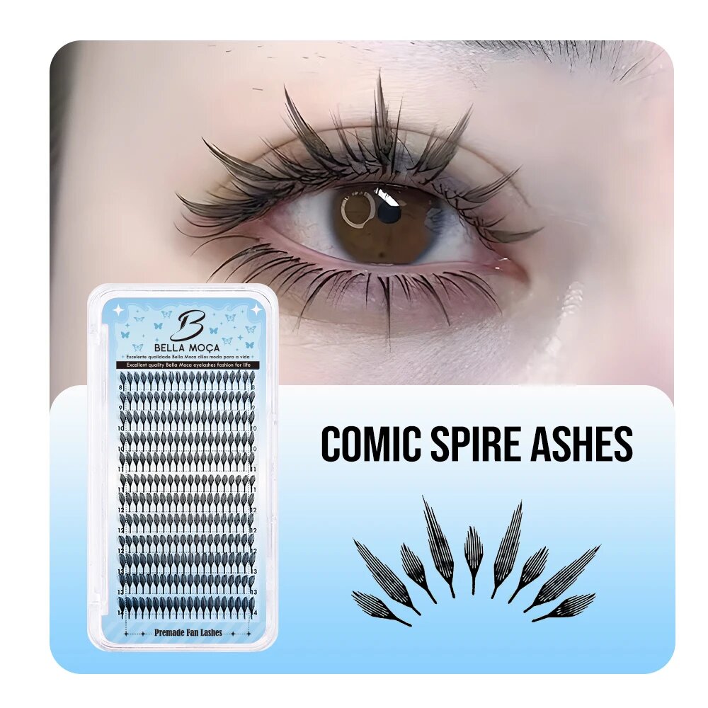 Comic Spire Ashes, ресницы веерные, изгиб D, цвет SPIRE lashes