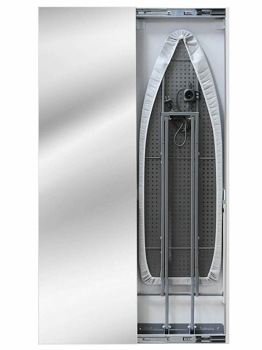 Встроенная гладильная доска Табула (зеркало), выбеленный дуб, купе лево