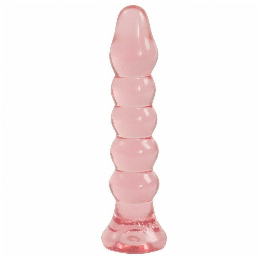 Анальная елочка из розового геля Crystal Jellies Anal Plug Bumps - 15,2 см.