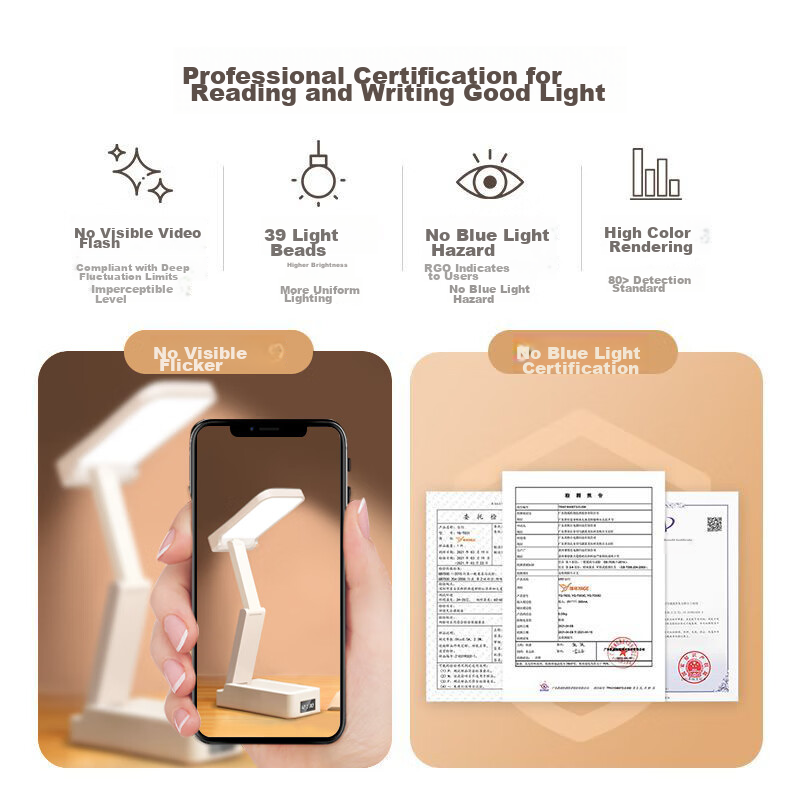 Bolang'er Desk Lamp, Eye Protection Lamp, Foldable Rechargeable Small Lamp, Children's Reading Light, Student Dormitory Lamp, Bedside Lamp