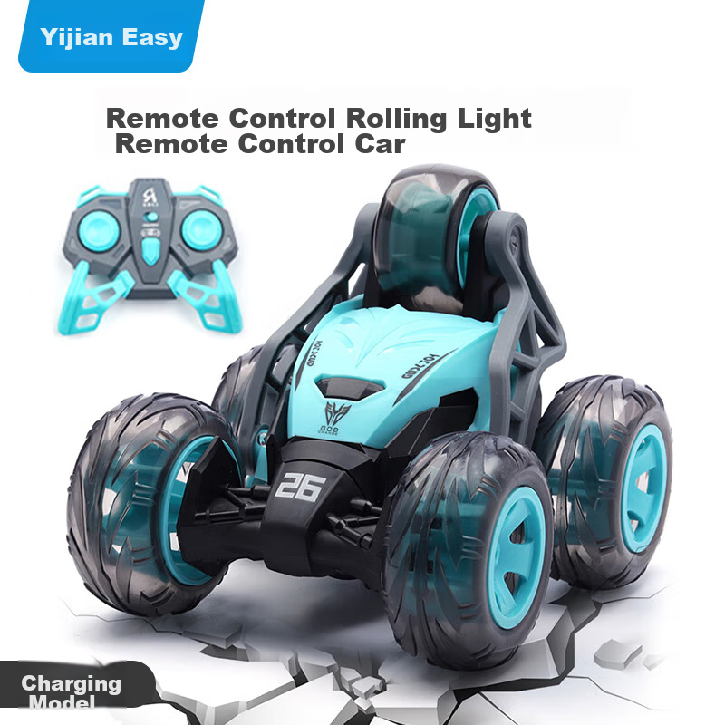 Yijan Children's Toy, Boys' Remote Control Car, Stunt Car with Flip-Up Body, Electric Off-Road Racing Car, Toy Birthday Gift