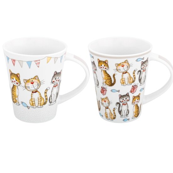 Набор из 2-х кружек Elan Gallery Еlan Gallery "Кошачья жизнь" 12х9х11 см 350 мл, NEW BONE CHINA (880111 Elan)