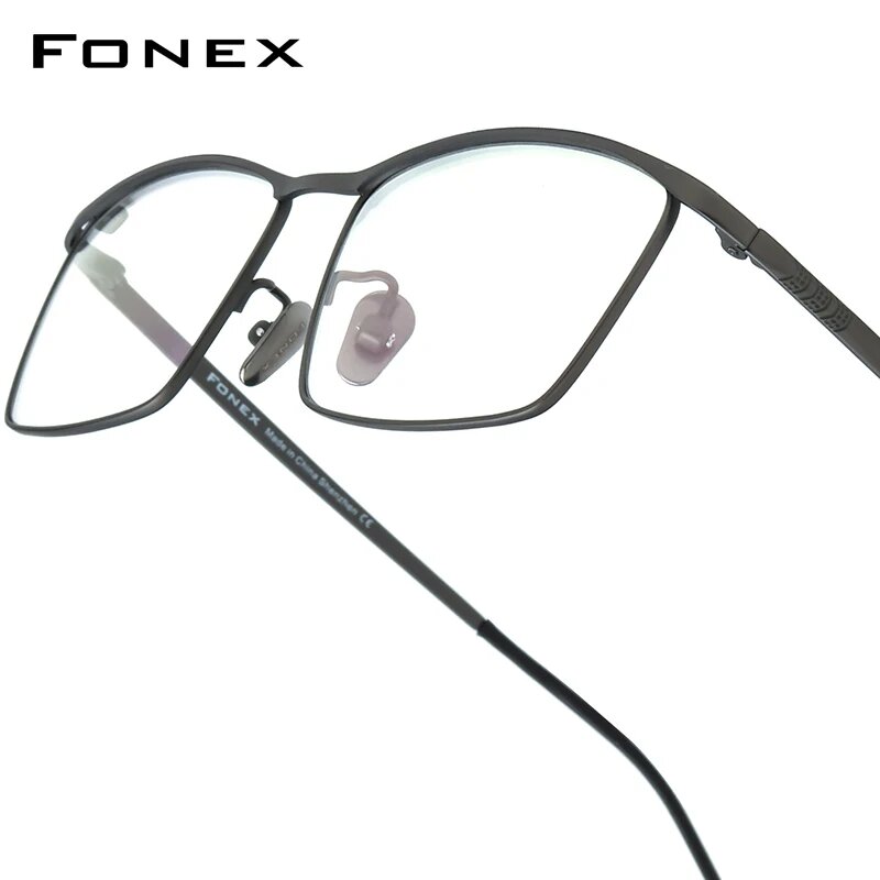 FONEX оправа для очков мужская серая, квадратная