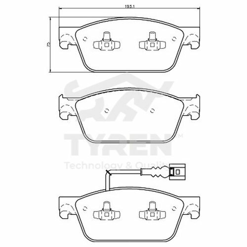Колодки тормозные дисковые, передние, Volkswagen Transporter (T5, T6) 03> 7E0698151 ; 7E0698151B ; 7E0698151C TYREN TYR1222231
