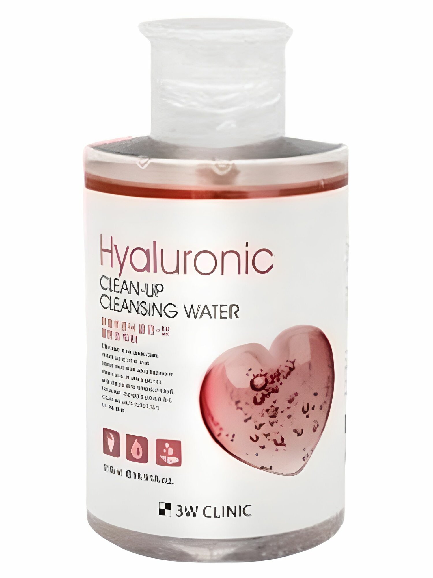 3W Clinic Мицеллярная очищающая вода для снятия макияжа с гиалуроновой кислотой, 500мл