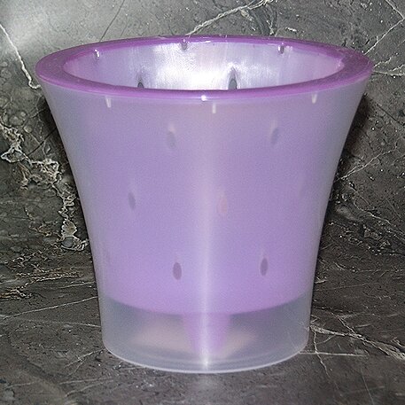 Цветочный горшок Ливингрин "Ванда" 2 л, диаметр 17 см, высота 15 см, прозрачный фиолетовый, с вкладкой