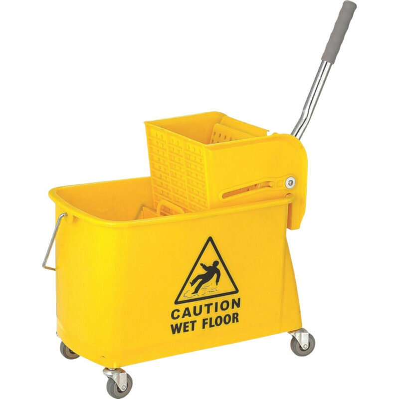 Ведро на колесах 20л 2 отделения с мех. отжимом жёлтое, 966413