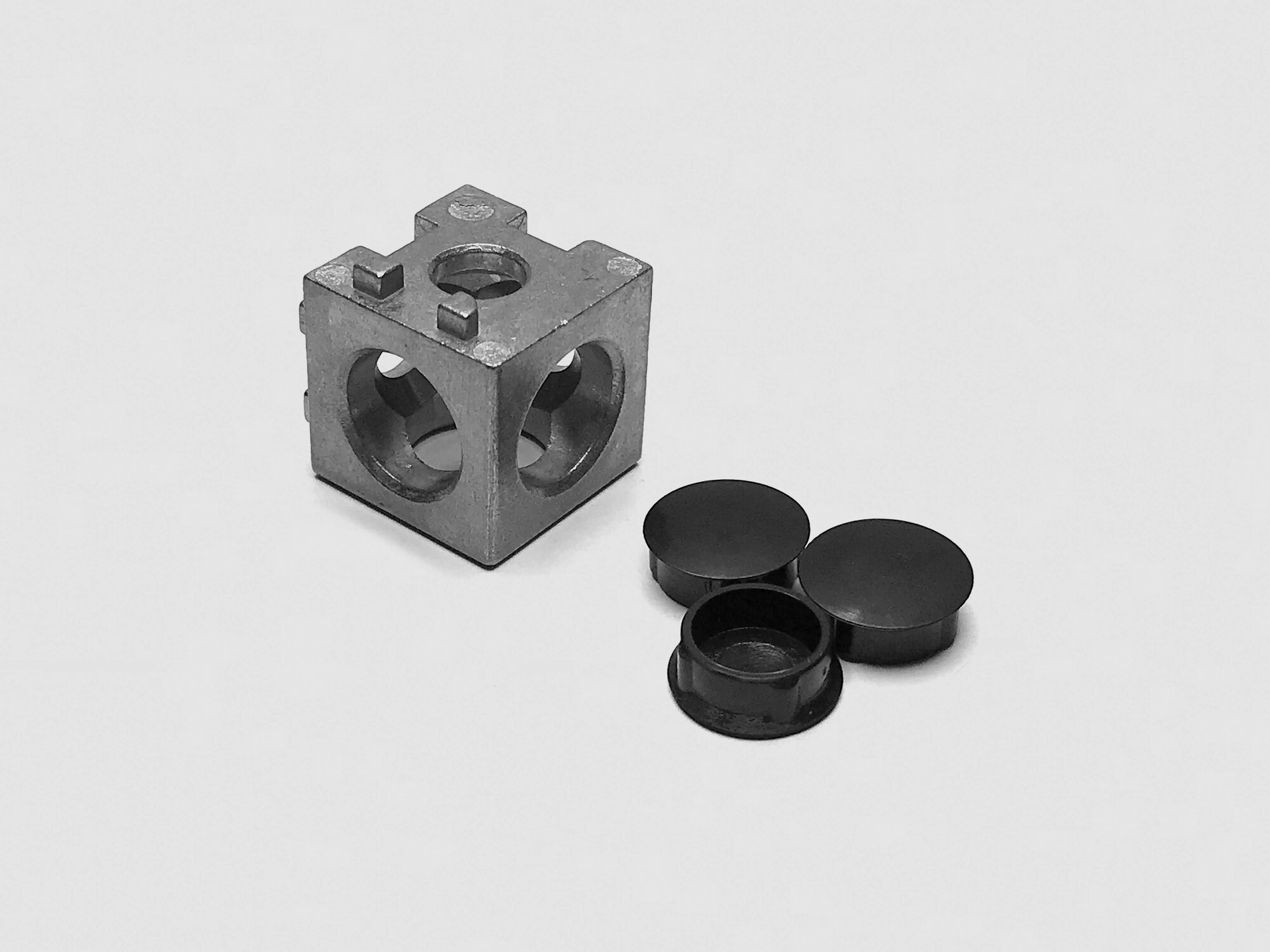 3-х сторонний кубический соединитель 20х20_D, паз 6, B843 / 1 шт / соберизавод