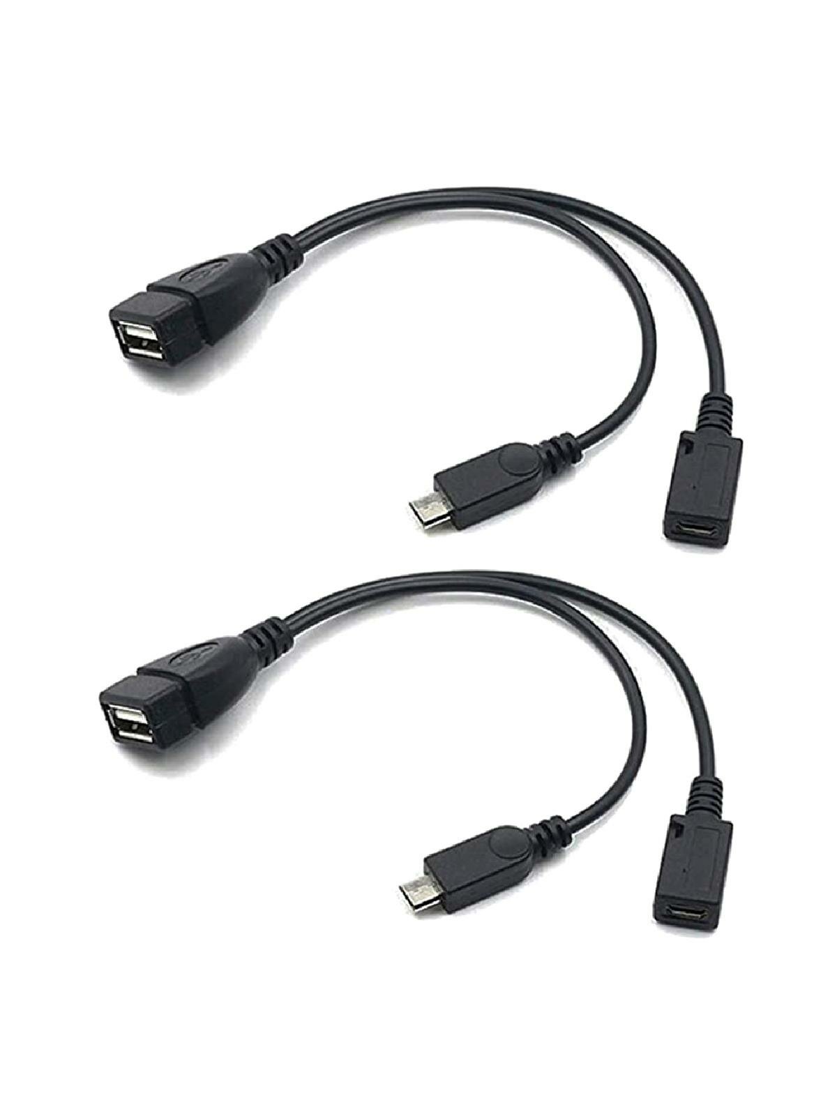 2 In 1 OTG Micro USB Host Power Y Splitter USB Adapter to Micro 5 Pin Male Female Cable Card Reader Connect Cable