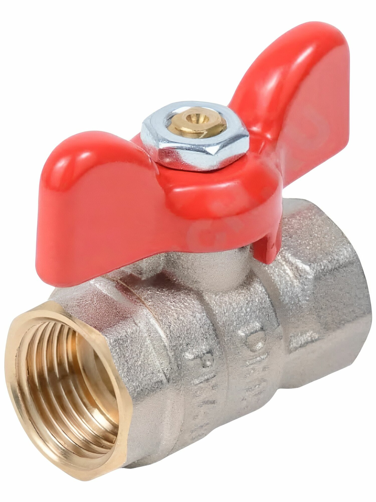 Кран шаровый 3/4" Внутренний-Внутренний, бабочка Dist H312Б / Гидропласт