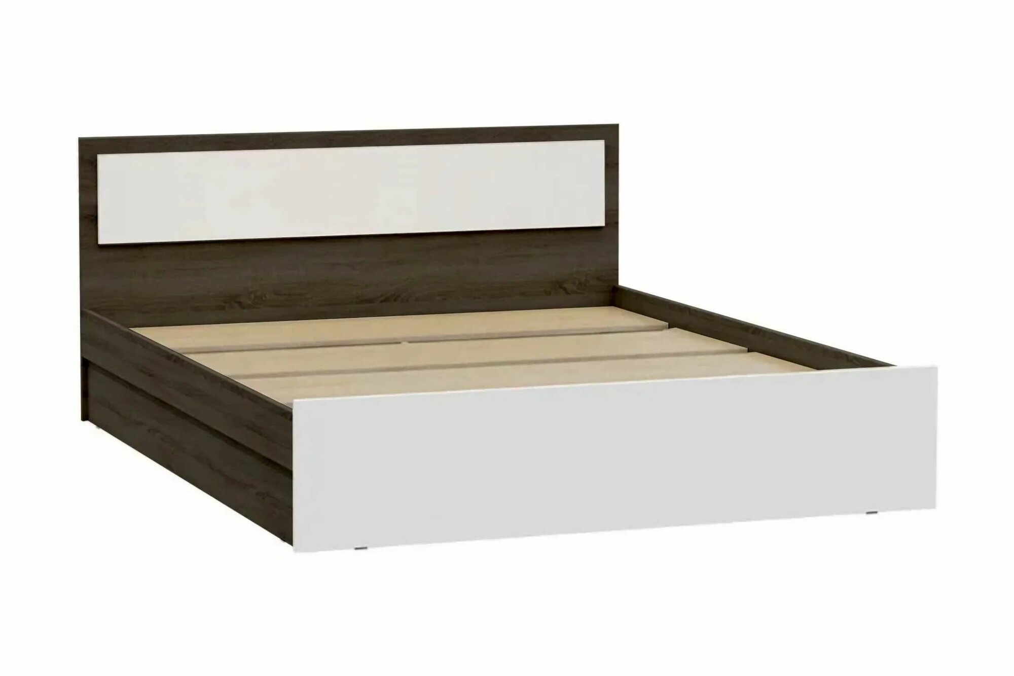 Кровать Мартина 1,4м (Белый глянец, венге)