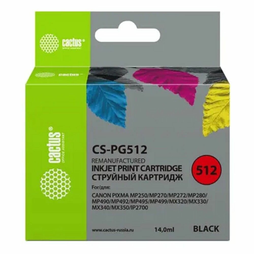 Cactus PG - 512 Картридж , черный, 14 мл