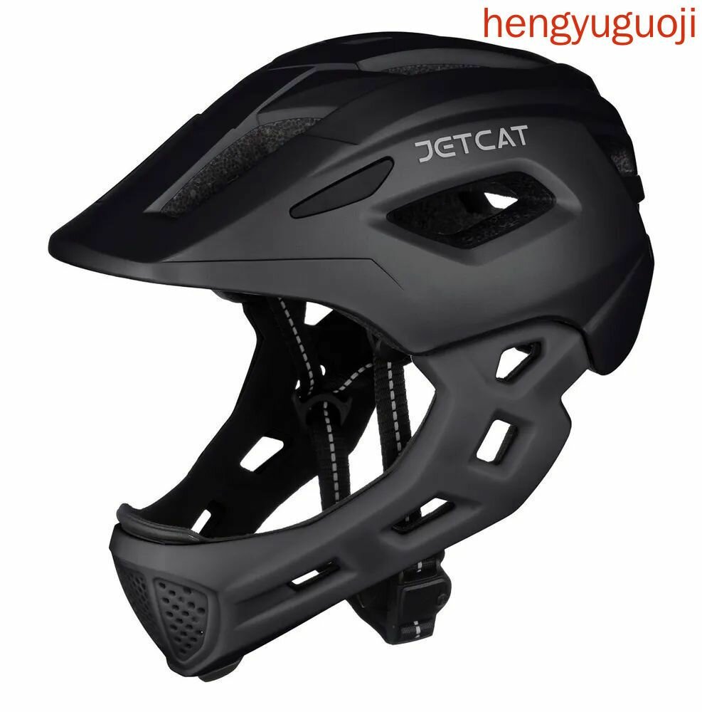 Шлем JETCAT - Start - Black - размер "S" (52-56см) защитный велосипедный велошлем детский с защитой подбородка fullface