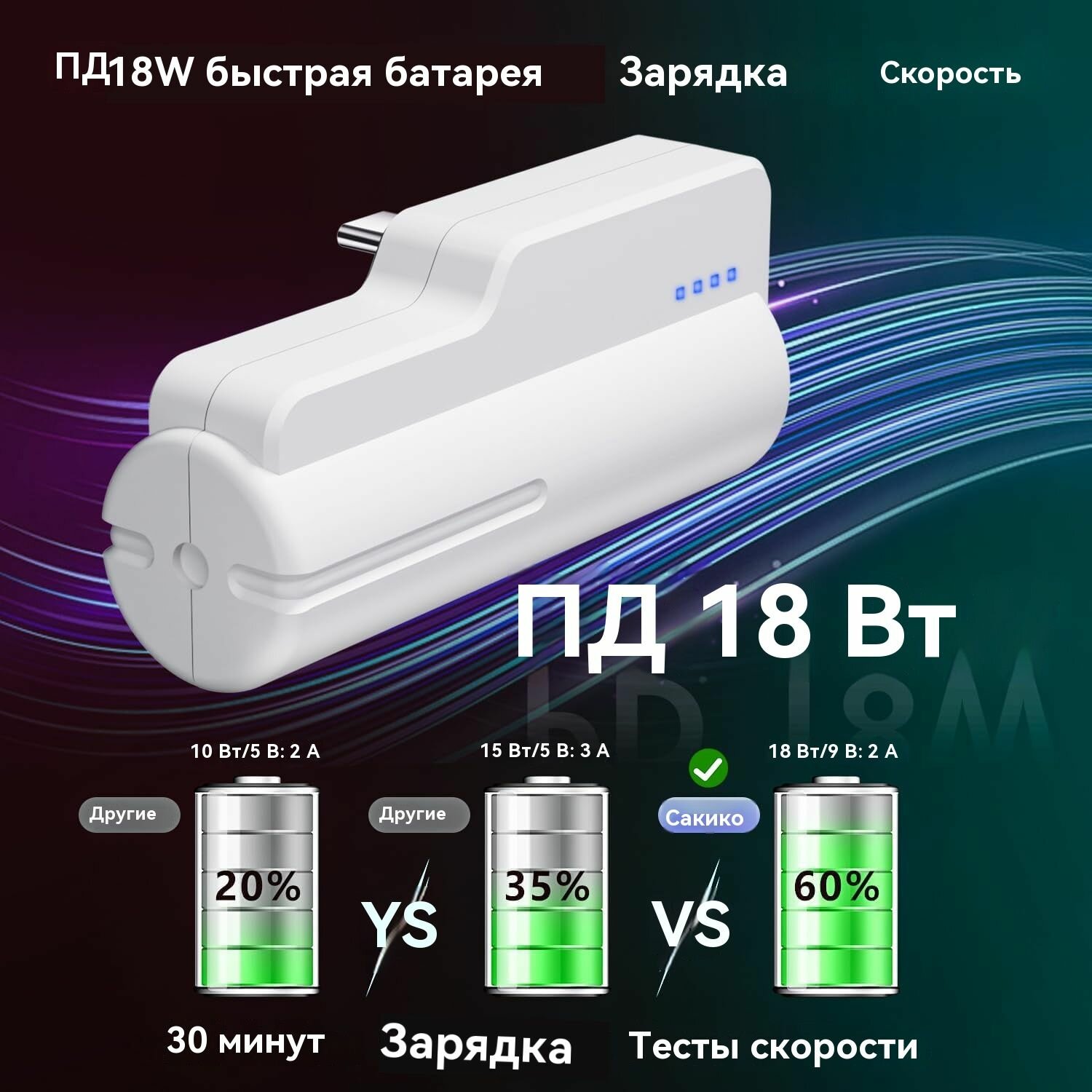 Аккумуляторная батарея Oculus Quest 3S/3/2, рассчитанная на быструю зарядку аксессуаров Oculus Quest 3S/3 мощностью 5000 МВт-ч при 10 Вт, может использоваться в течение дополнительных 2-4 часов