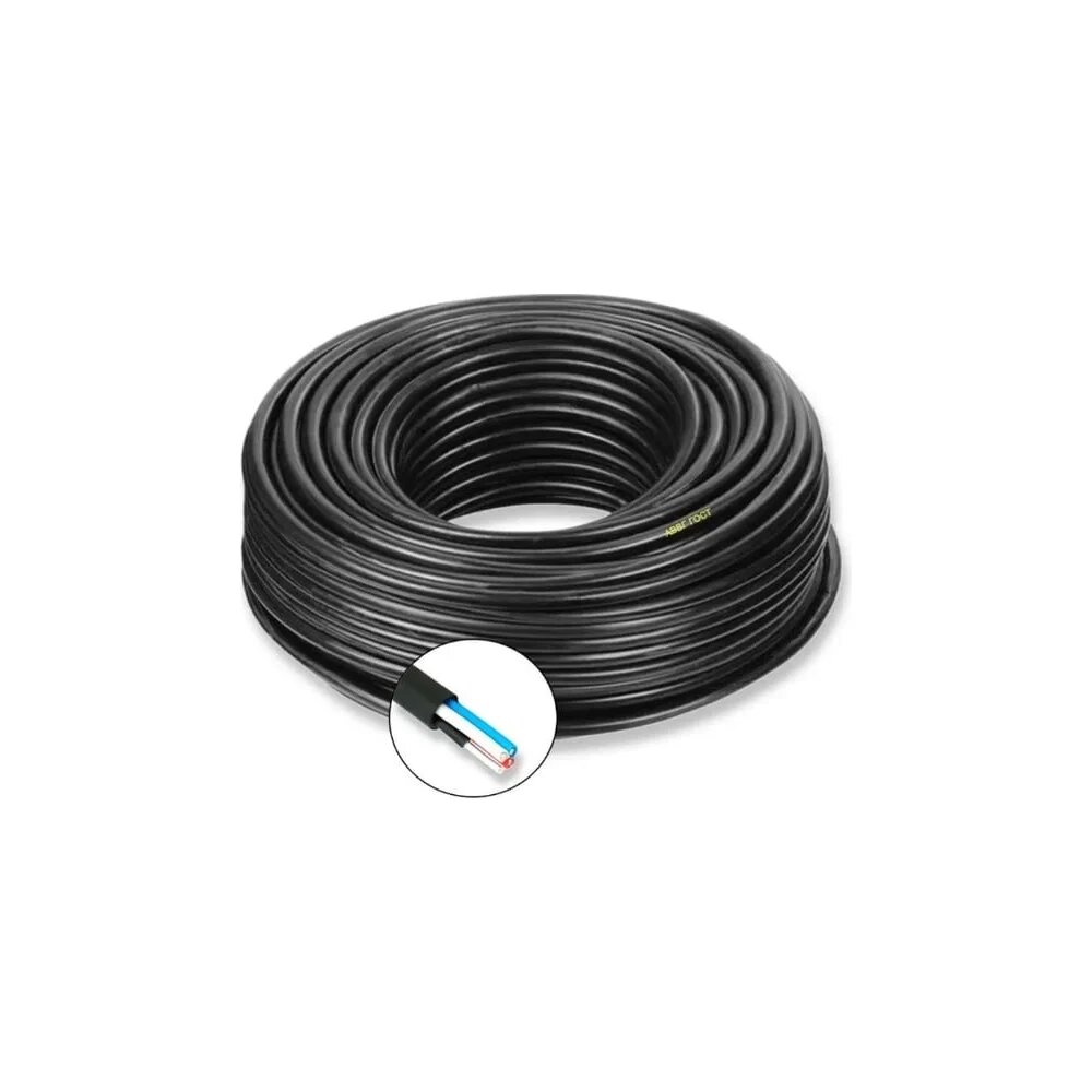 Силовой кабель длиной 10 метров с сечением жилы 10 мм², четырьмя алюминиевыми жилами, изоляцией из ПВХ и черным цветом для надежного подключения в электрических установках