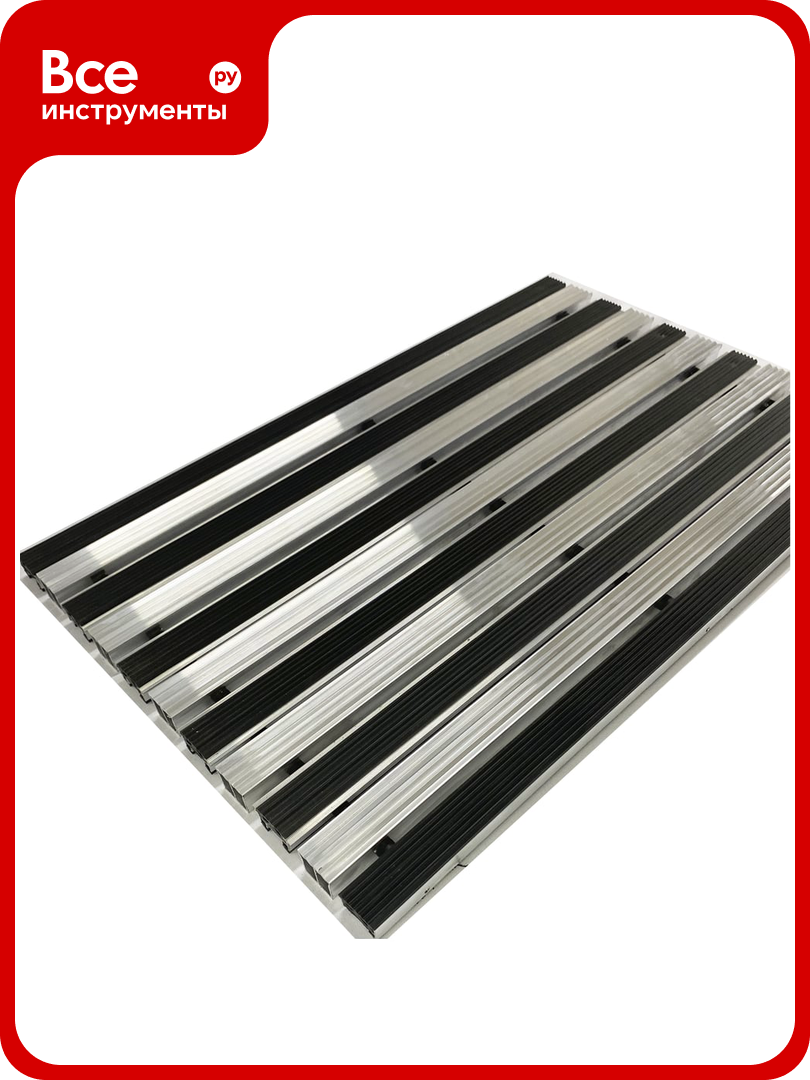 Грязезащитная придверная решетка ООО ПК ЦентрВход Эксперт резина-широкий скребок, 390х590 мм 731EX007 для удаления грязи