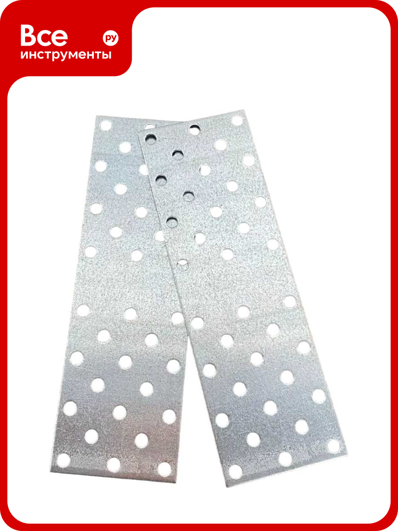 Пластина крепёжная соединительная 23 Болта 50x100 ОЦ, 4 шт. B9E050100233N99, стальной, белый, 50×100