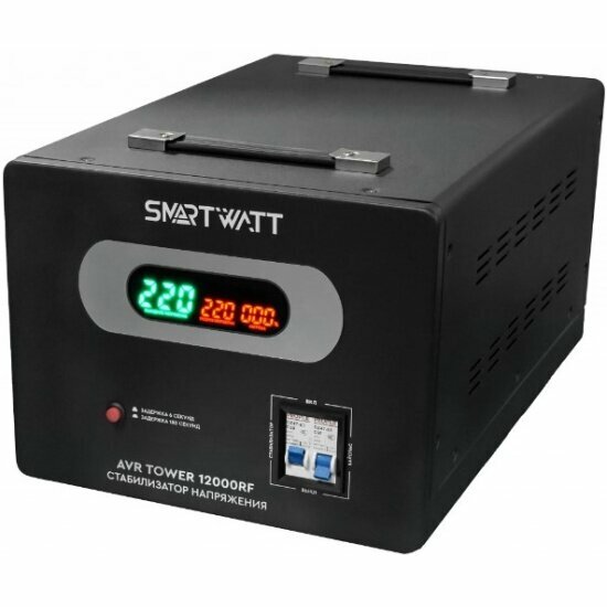 Стабилизатор напряжения Smartwatt AVR Tower 12000RF 12000ВА черный