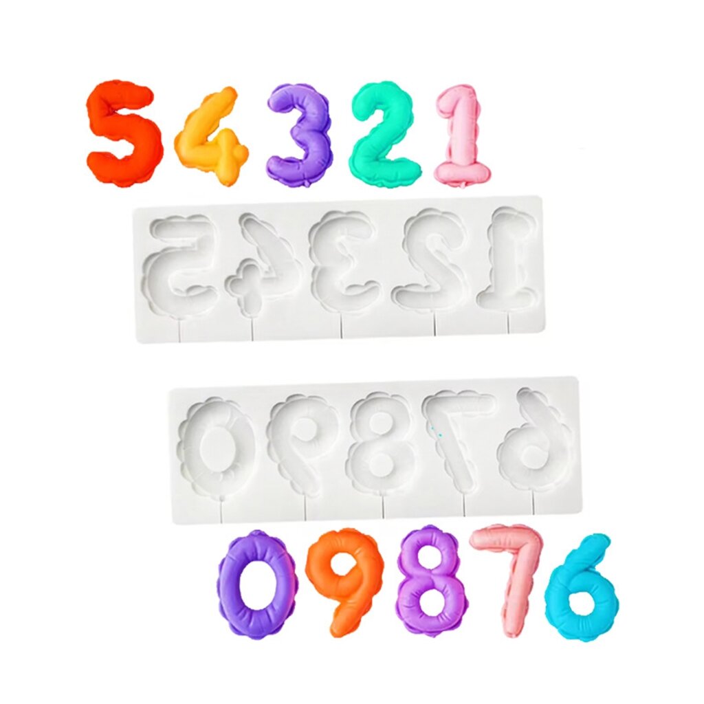 Номера Воздушных Шаров Силиконовые Формы Инструмент Для Выпечки Муссов Формы Для Украшения Тортов для Изготовления Шоколада, Конфет, Свечей, Мыла