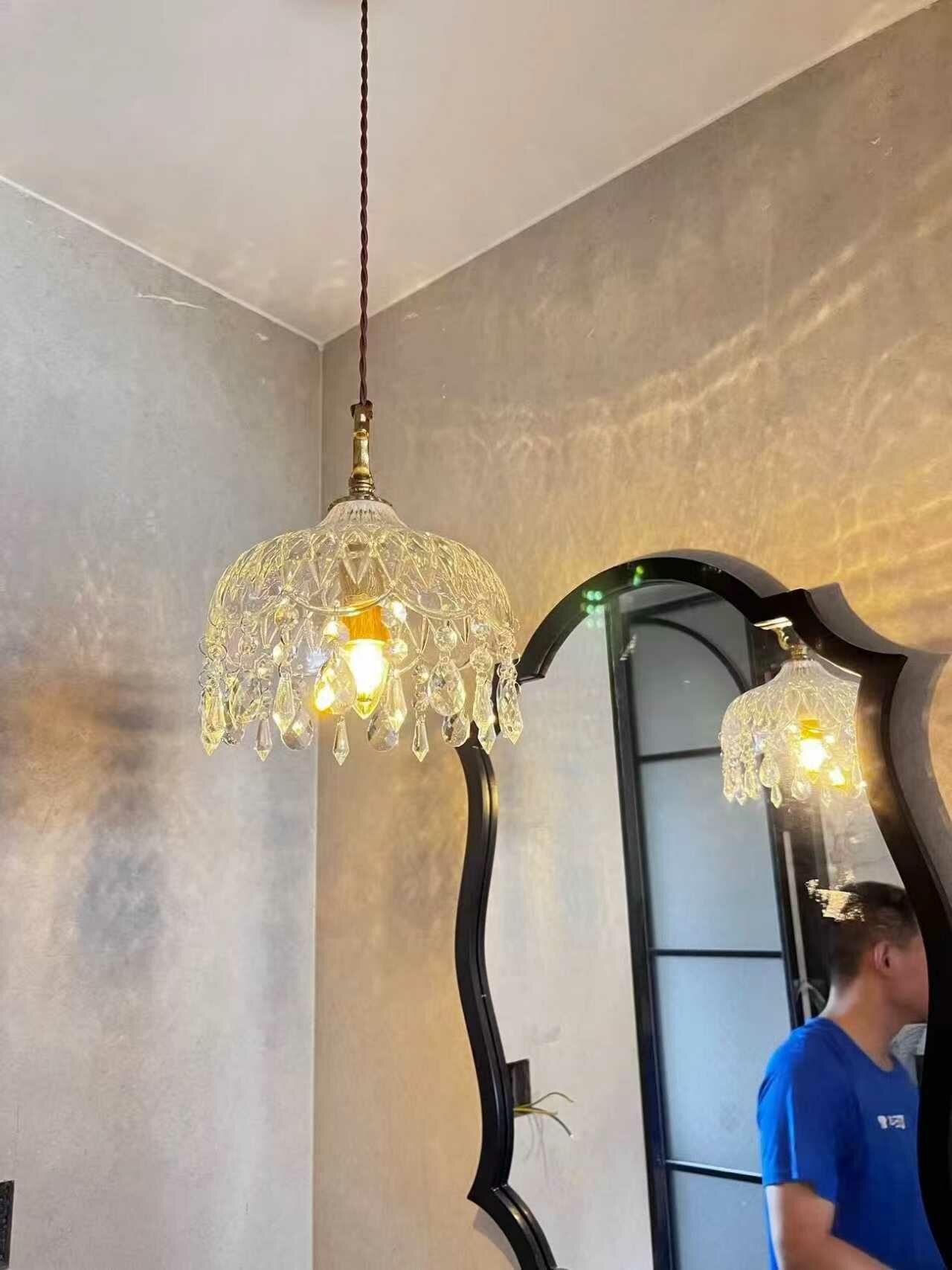 Полностью медная винтажная хрустальная люстра(ins/горячие товары, для дома)