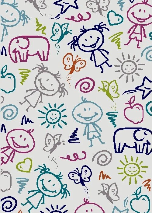 Детский ковер на пол в гостиную в детскую 240х340 см светлый белый модерн ворс 8 мм 242626 KoverVDom