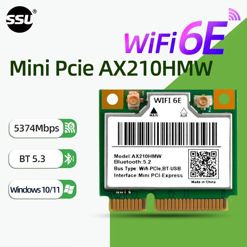 Беспроводная сетевая карта SSU AX210HMW Wi-Fi 6E Bluetooth 5.3