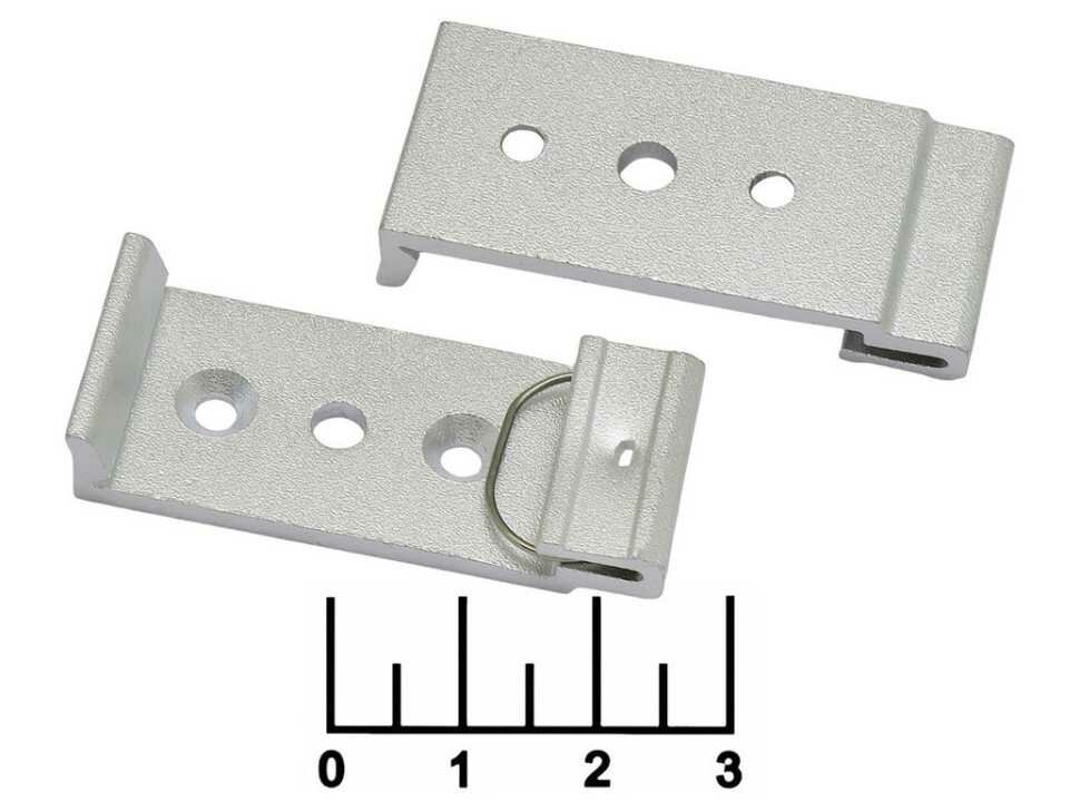 Крепеж на DIN-рейку 45мм металл серый (DRCLIP-35AL)