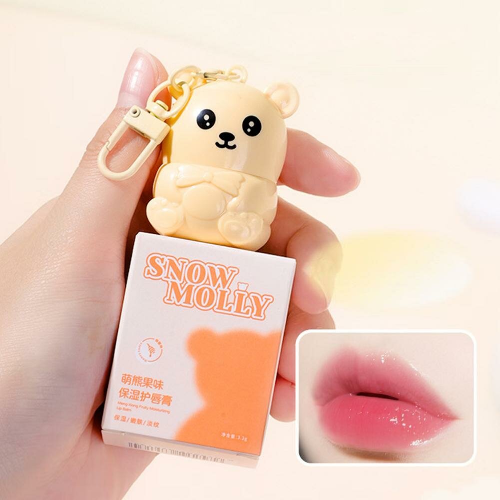 1 Милая детская помада в форме медведя, увлажняющая, улучшающая губы