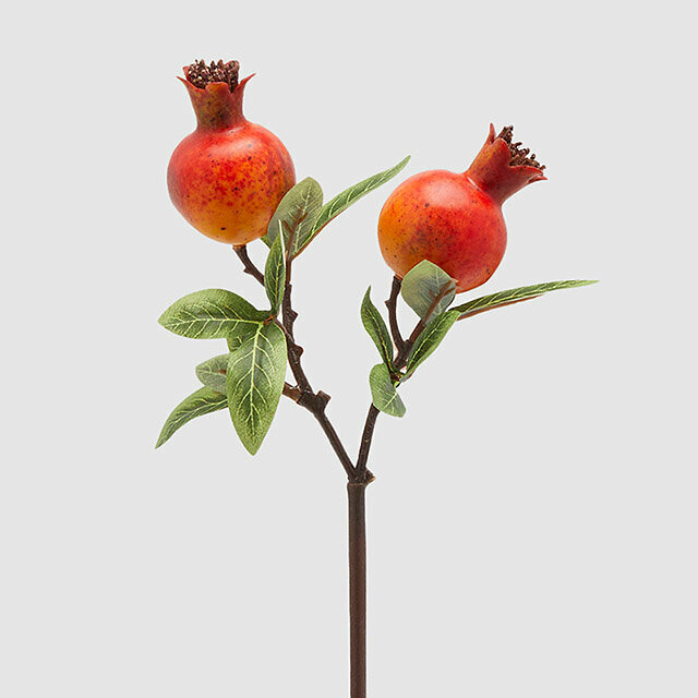 Искусственная ветка Гранат Sharoli Foglie 33 см оранжевая, EDG, 2500029A340-2