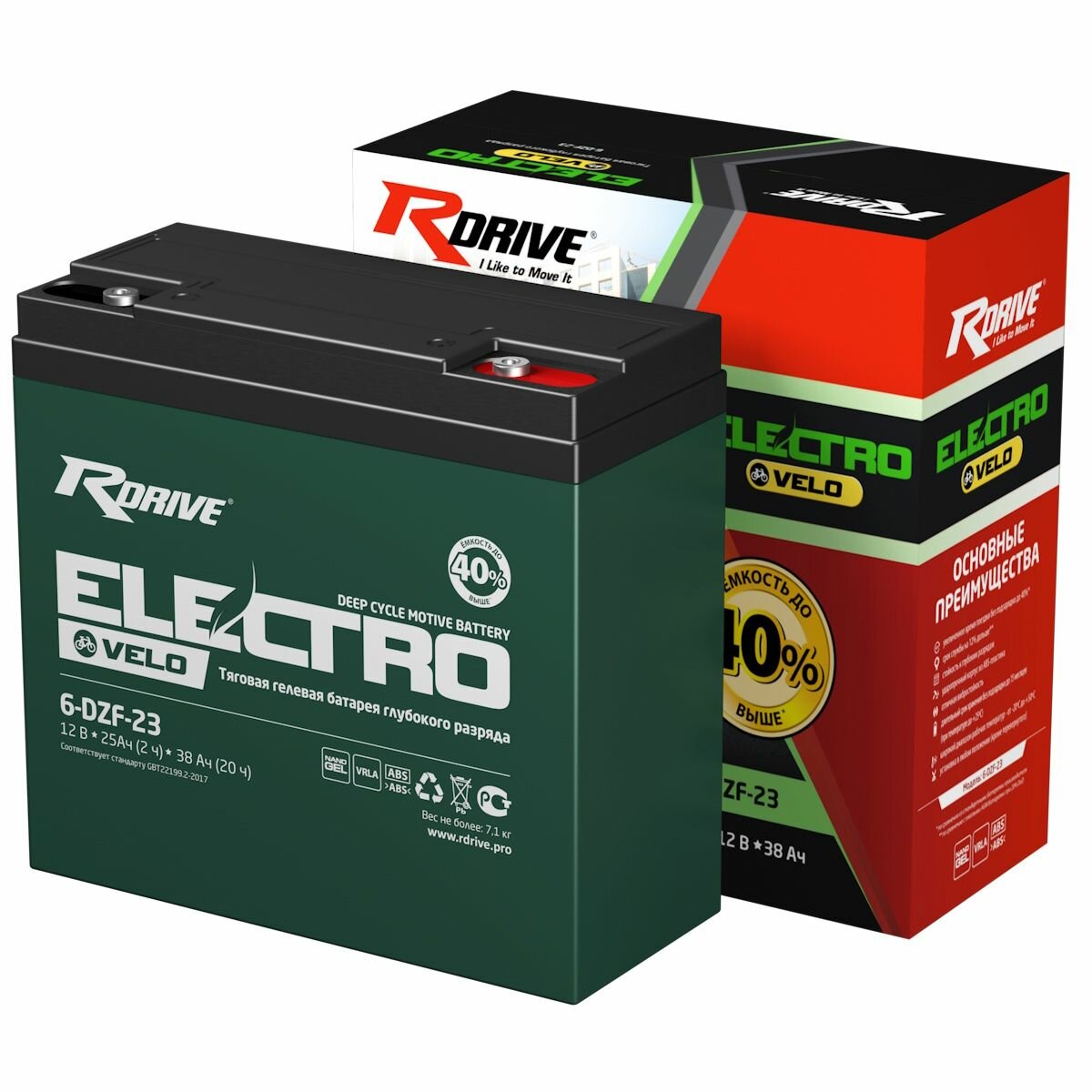 Гелевый аккумулятор RDRIVE ELECTRO Velo 6-DZF-23