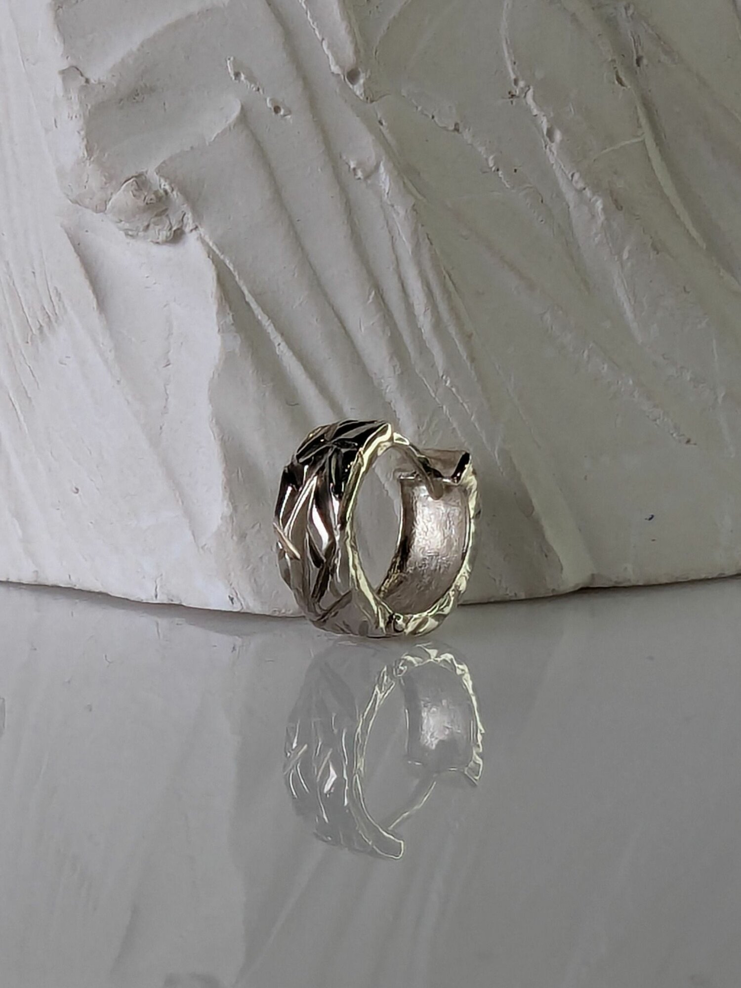 Моносерьга, серебро, 925 проба, родирование