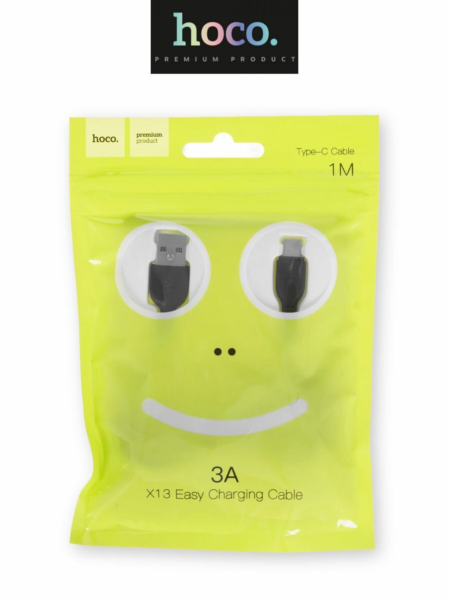 Кабель Hoco X13 USB-Type-C, черный 1м