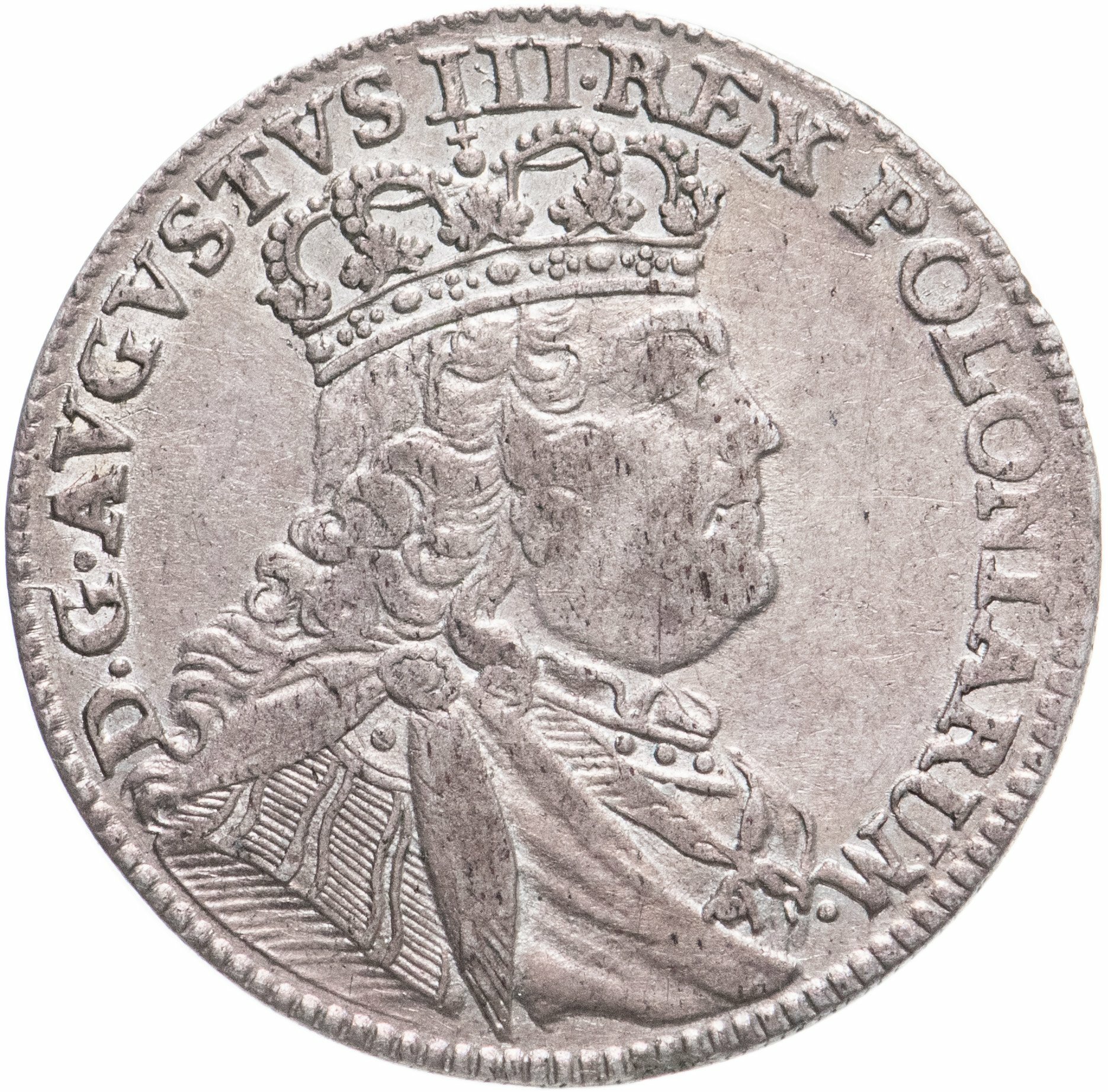 Польша 18 грошей орт 1754 Август III, Серебро 750
