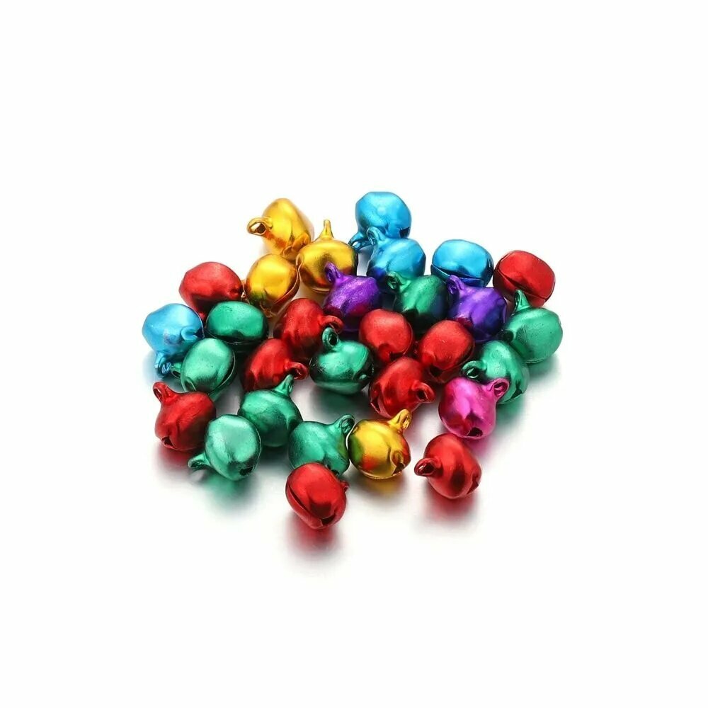 Бубенчики для рукоделия 12 мм, 30шт, разные цвета в упаковке