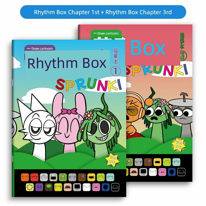 Тетрадь для копирования Sprunki Rhythm Box набор 1+3