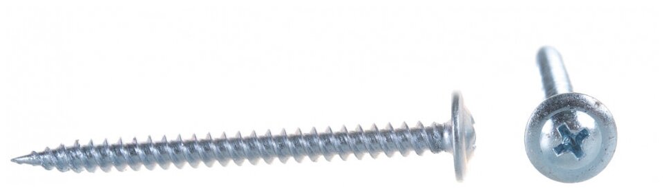 Саморез Стройметиз 4,2х50 металл-металл с прессшайбой, цинк уп. 100 шт, 50 м, полусферная головка, острый наконечник