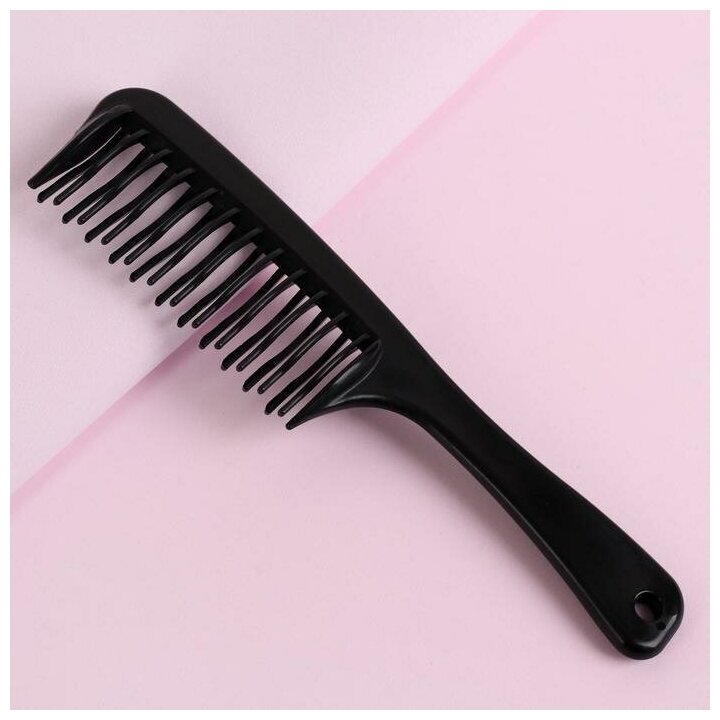 Расчёска двухрядная, 21 x 4,5 см, цвет чёрный
