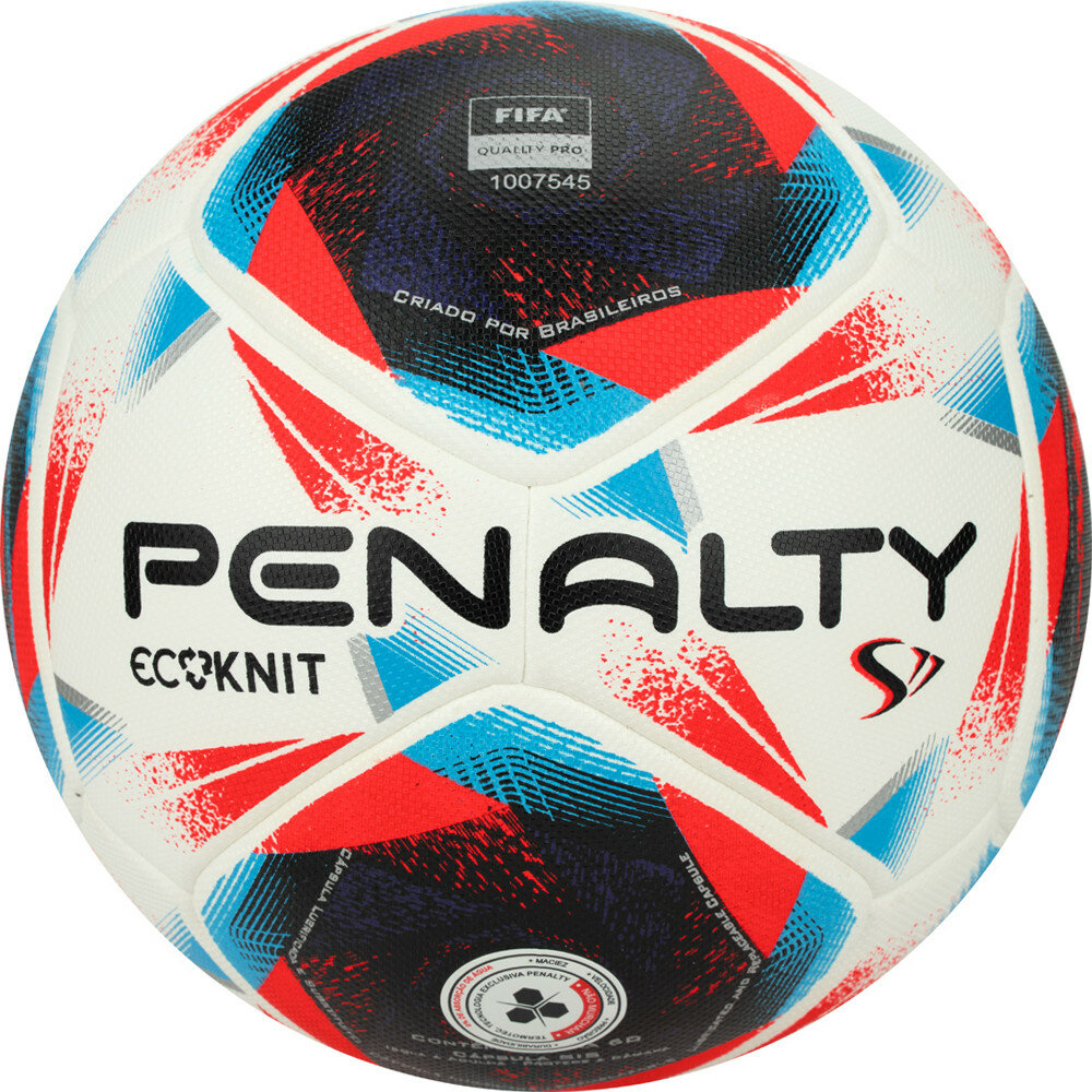 Мяч футбольный Penalty Bola Campo S11 Ecoknit Xxiii, 5416321610-u, размер 5, Fifa Quality Pro, бело-красно-синий (5)