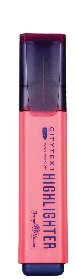 Текстовыделитель BrunoVisconti, розовый, "CITYTEXT", Арт. 22-0038